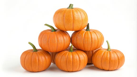 Pumpkin Pyramid Six Orange Pumpkins in a Triangular Composition Against ...