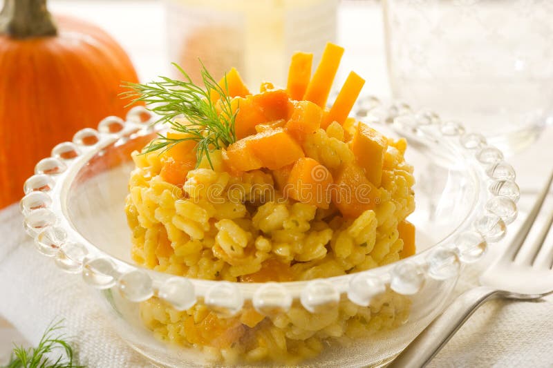 Pumpkin risotto stock photo. Image of glass, italian - 16922266