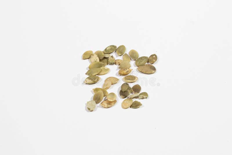 Pumpkin Seeds on White Background Stock Photo - Image of group, organic ...