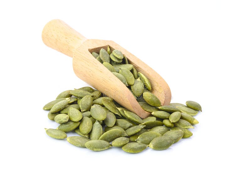 Pumpkin Seeds on White Background Stock Image - Image of pumpkin, group ...