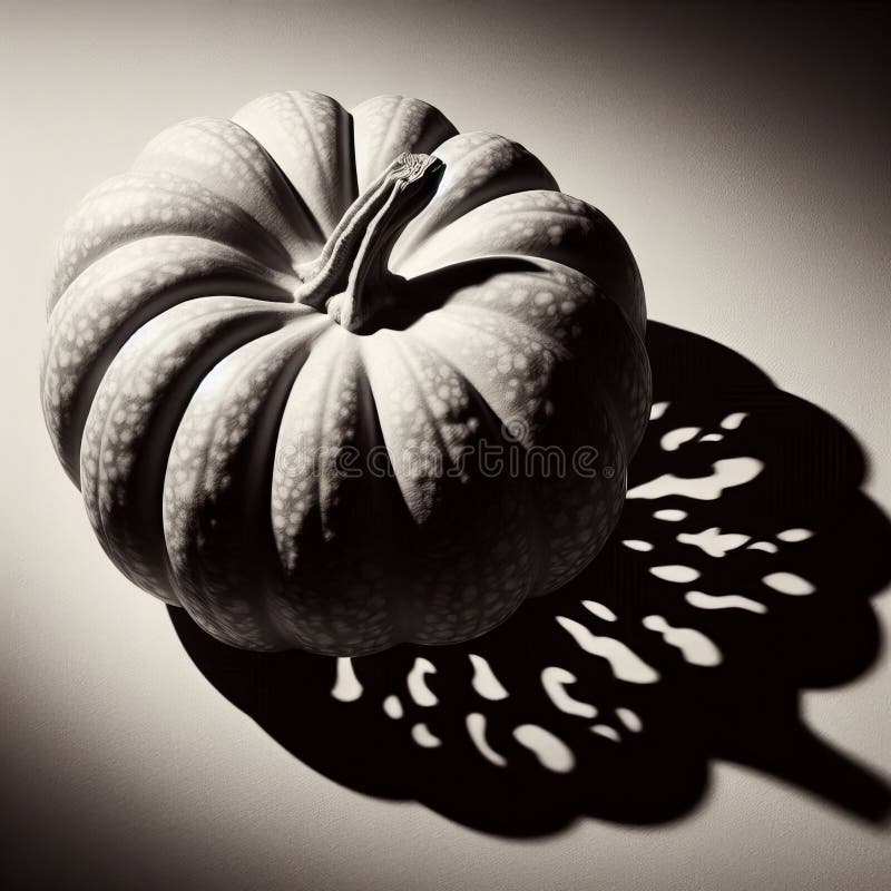 Pumpkin Shadow Create a Photogram of a Pumpkin Capturing Its Sha Stock ...