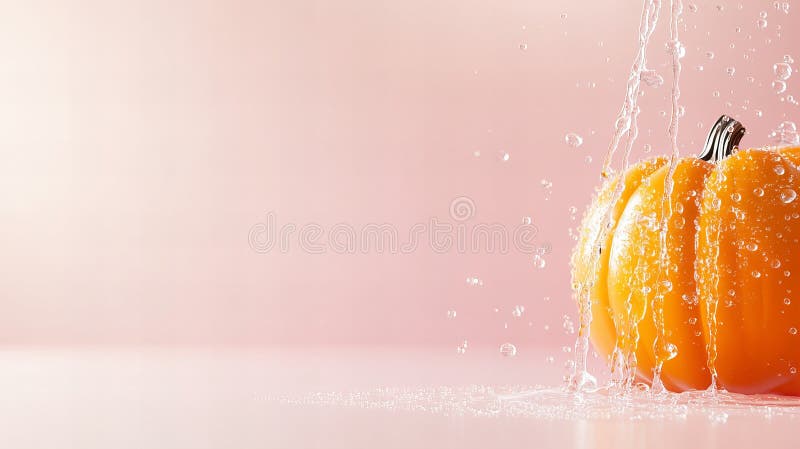 A Pumpkin is Sitting on a Table with Water Dripping from it Stock ...