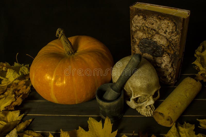 Halloween stuff stock image. Image of autumn, pumpkin - 259677823