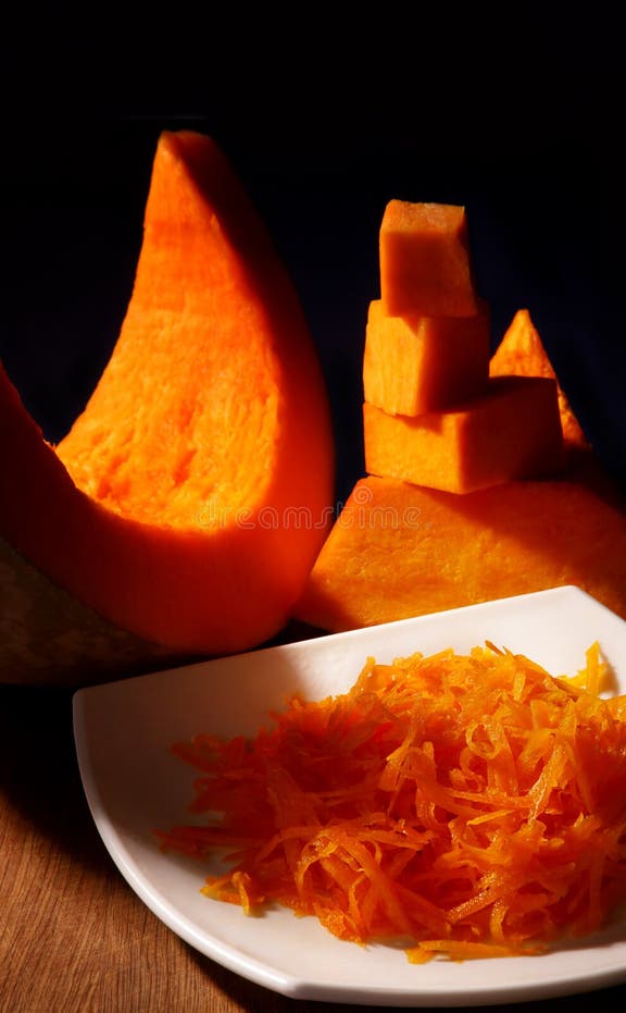 Pumpkin slice and grated stock image. Image of pumpkin - 10751259