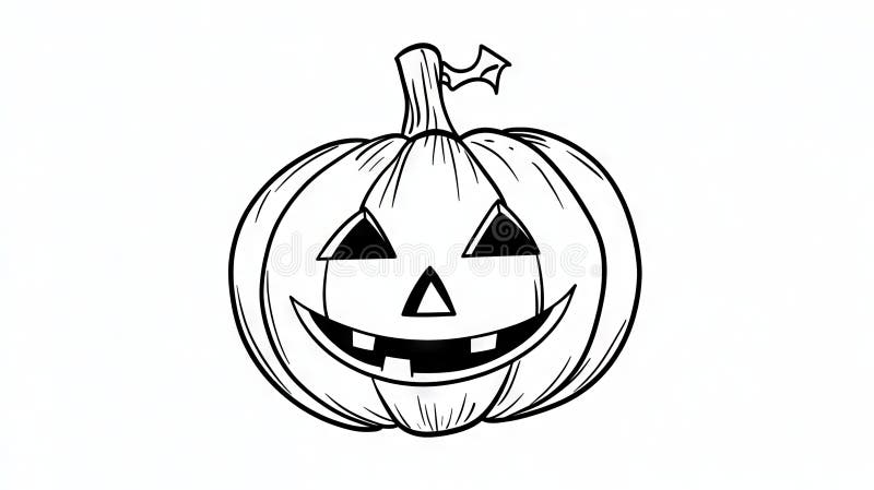 A Pumpkin with a Smile on Its Face Stock Illustration - Illustration of ...