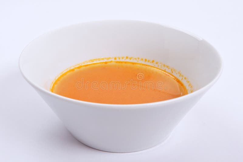 Pumpkin Soup with Tomatoes on a White Stock Photo - Image of delicious ...