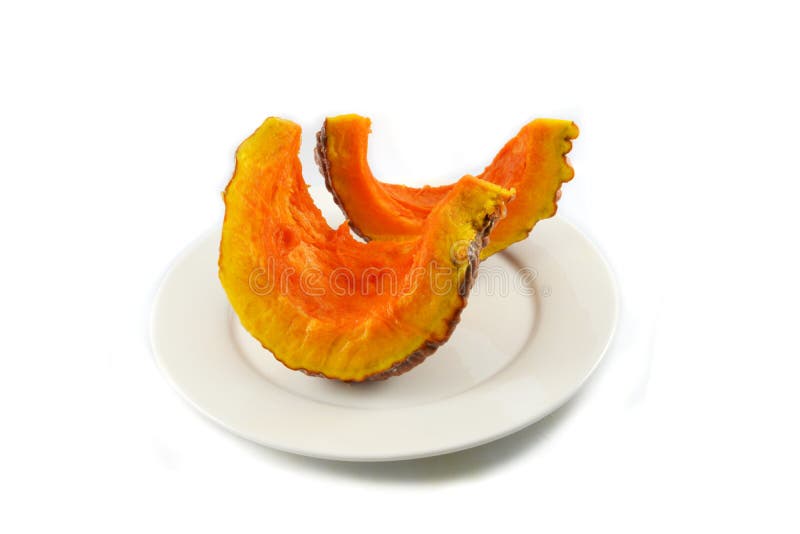 Pumpkin split on plate stock image. Image of organic - 46154129