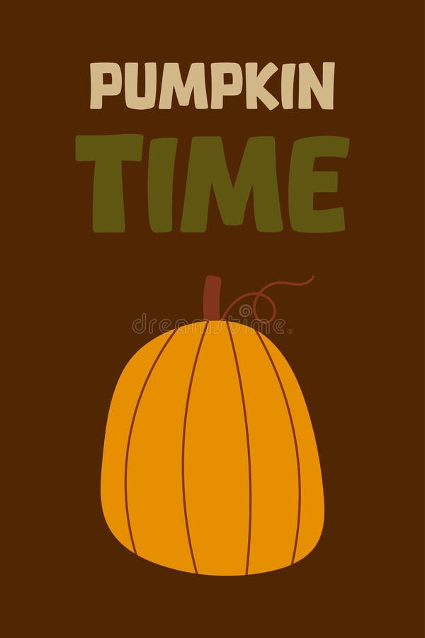 Pumpkin Time Typography on Cozy Autumn Rustic Poster with Whimsical ...