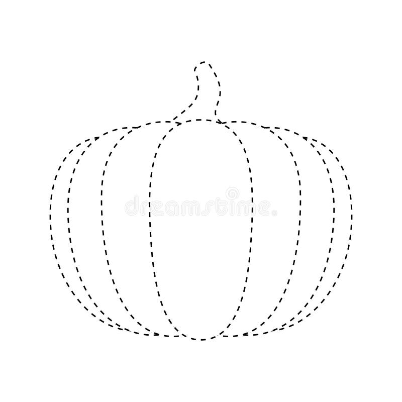 Pumpkin Tracing Worksheet for Kids Stock Vector - Illustration of ...