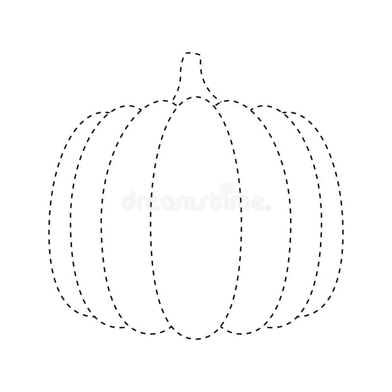 Pumpkin Tracing Worksheet for Kids Stock Vector - Illustration of ...