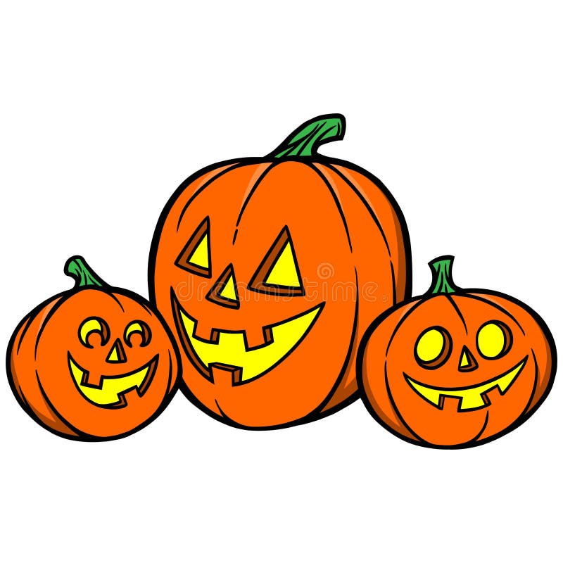 Pumpkin Trio stock illustration. Illustration of vine - 72948245