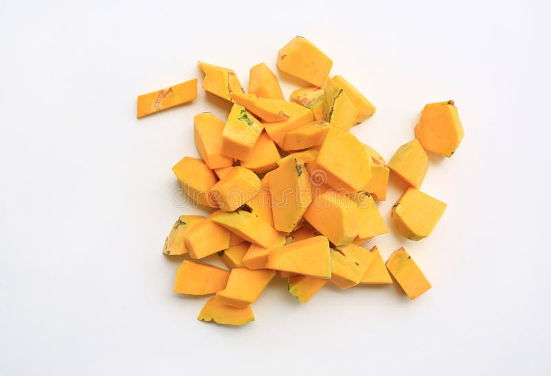 Pumpkin Vegetable Slice or Cutting Fresh Vegetable Isolated on White ...