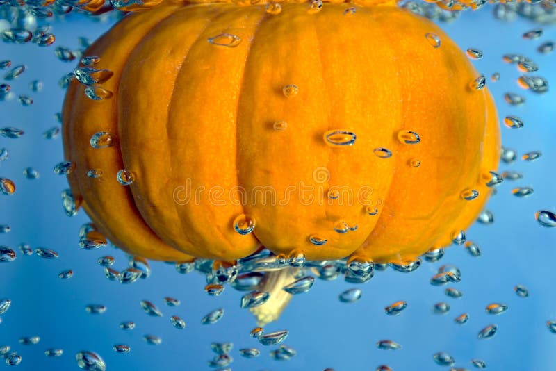 Pumpkin Water Fountain Floating Orange Autumn Fall Decoration Gr Stock ...