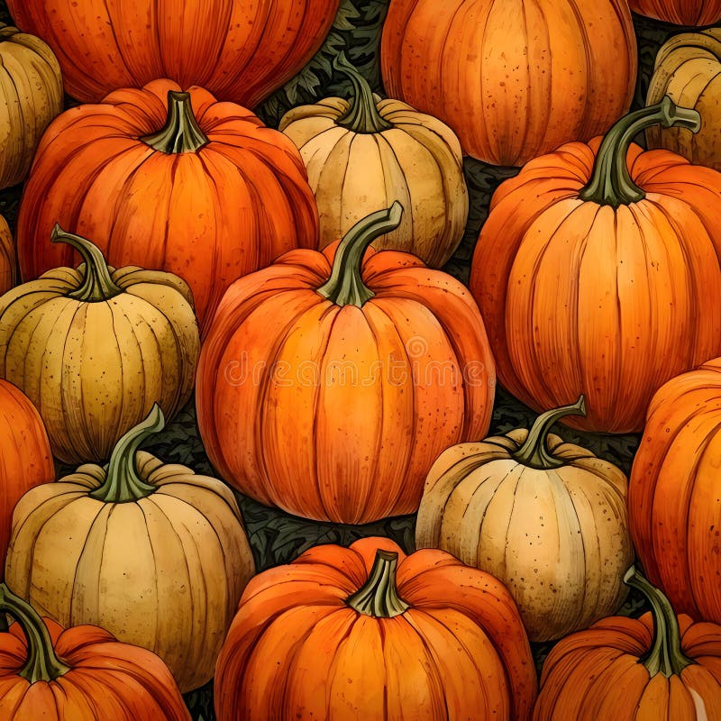 Pumpkins and Leaves As Abstract Background, Wallpaper, Banner, Texture ...