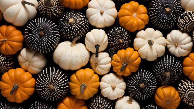 Pumpkins of Multiple Colors Background Stock Illustration ...
