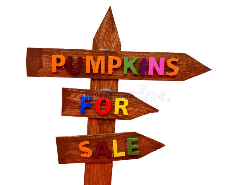 Pumpkins for sale sign stock image. Image of bright - 340859395