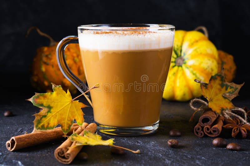 Pumpkins Spice Latte with Pumpkins . Pumpkin Latte - Cozy Drink for ...