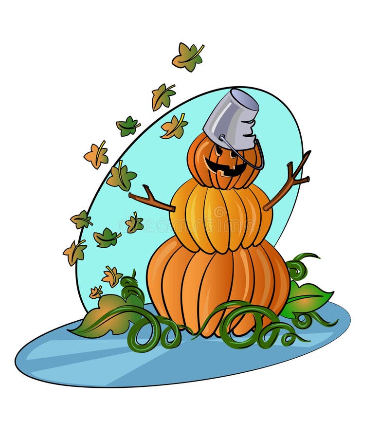 2 skrämmde pumpor vektor illustrationer. Illustration av helgdagsafton ...