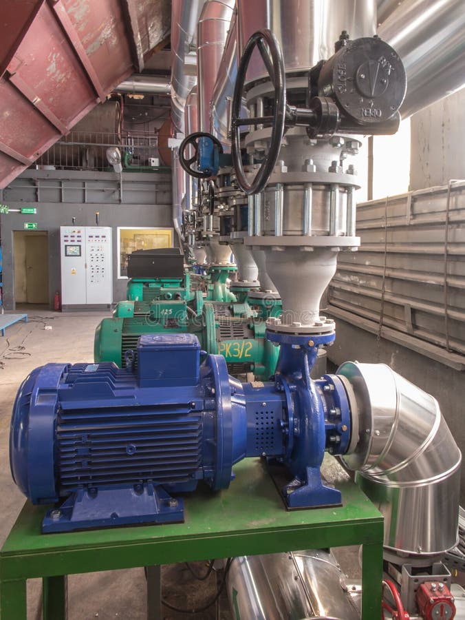 Pumps, Valves and Piping Hot and Cold Water Stock Photo - Image of pipe ...