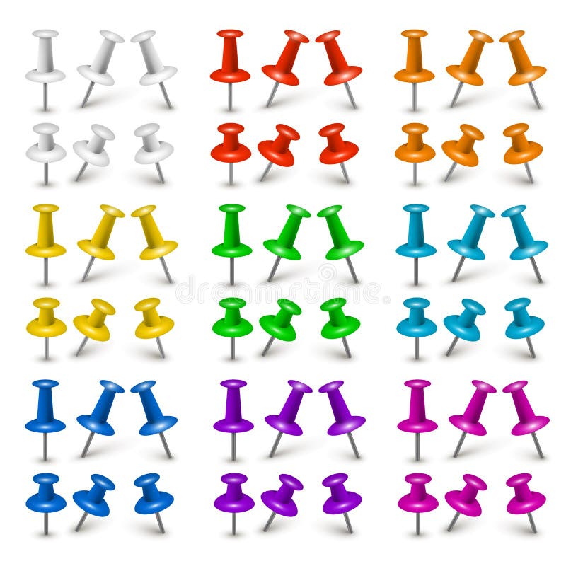 Punaise Toutes Sortes De Couleur Illustration de Vecteur - Illustration ...