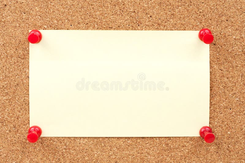 Papier De Punaise Et De Note Image stock - Image du objet, message ...