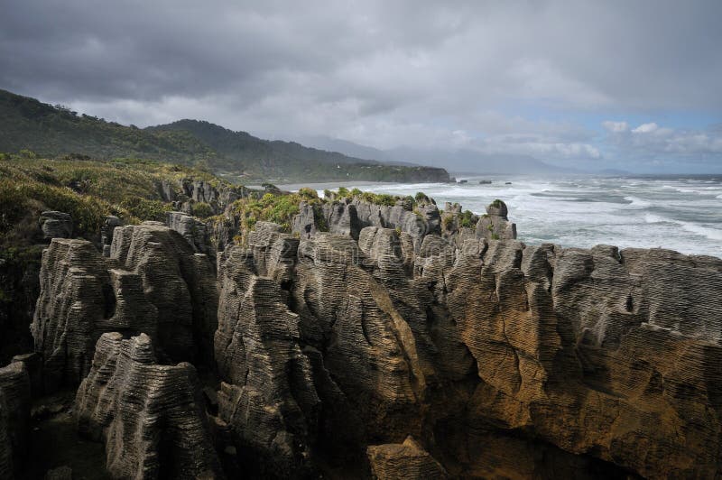 Punakaiki Pancake Rocks stock image. Image of paparoa - 15539845