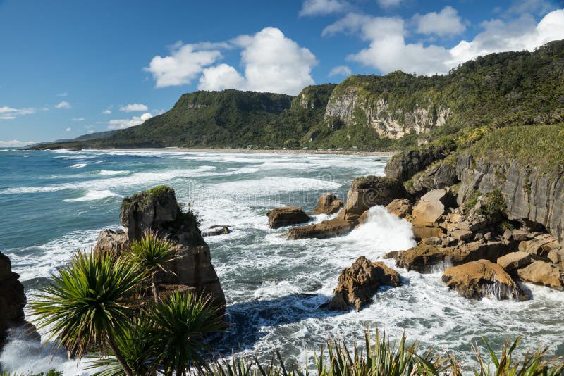 Pancake Rocks, Punakaiki, South Island, New Zealand Stock Photo - Image ...