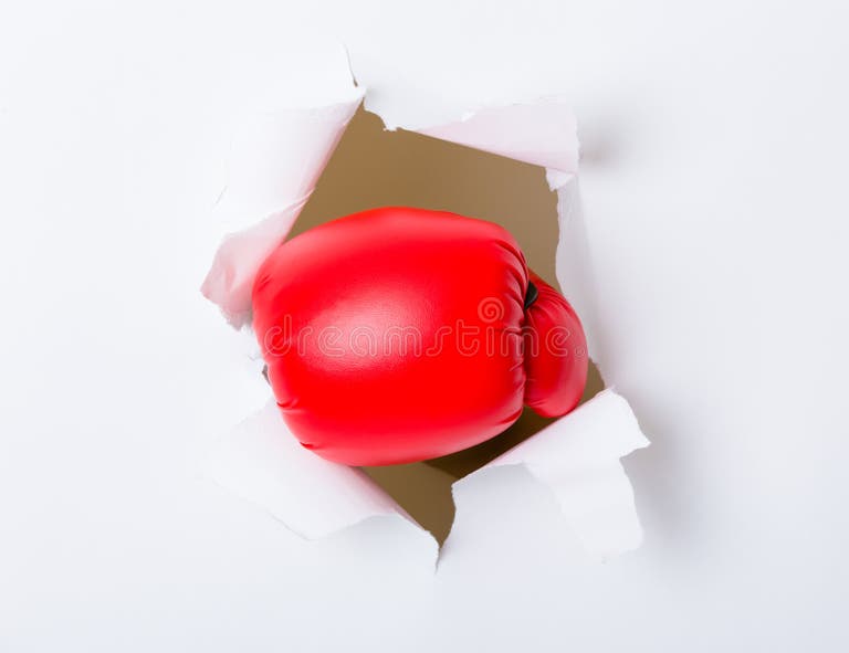 Punch Break through Paper Wall Stock Image - Image of painful, hole ...