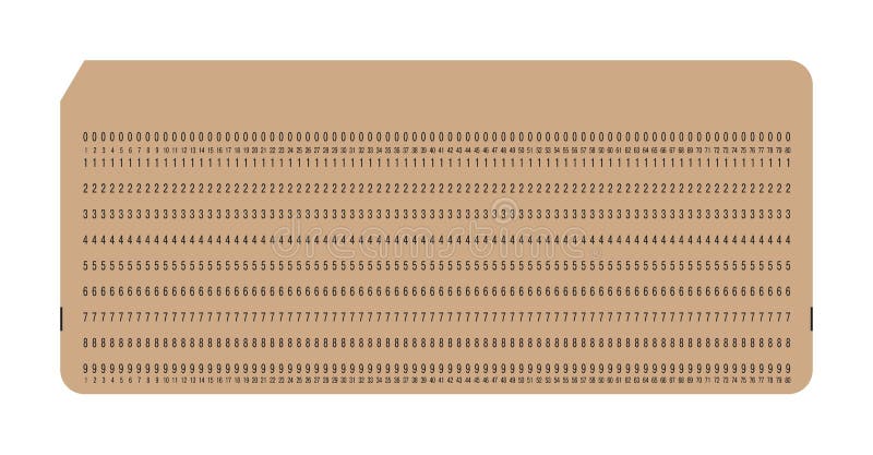 Punch Card. Vintage Computer Data Storage Stock Vector - Illustration ...