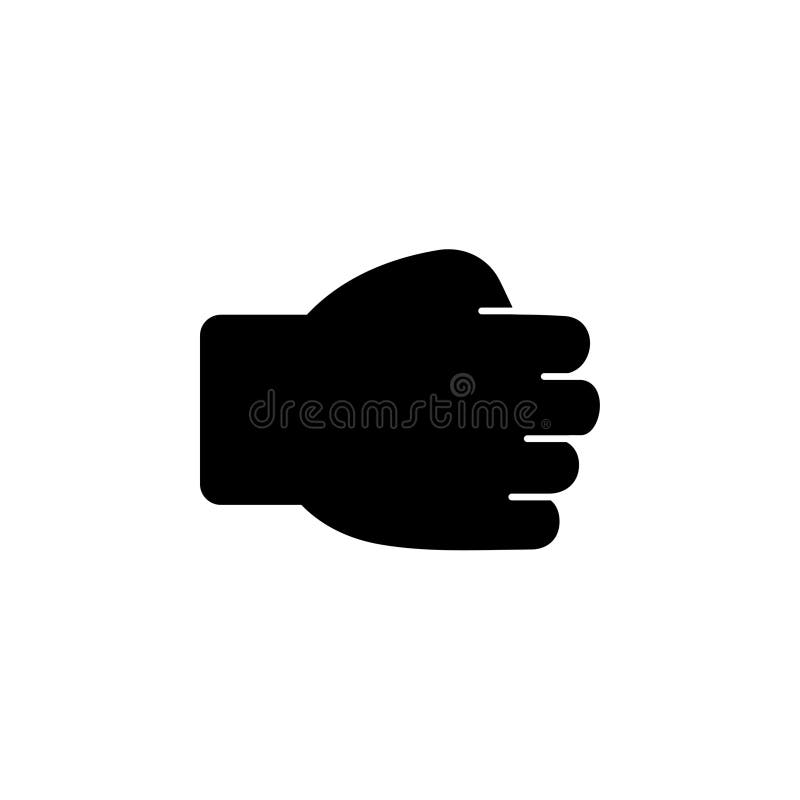 Punch, Clenched Fist, Power Hand Solid Flat Vector Icon Isolated on ...