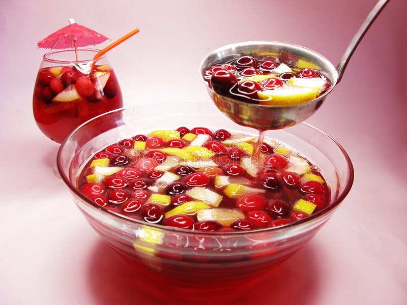 Punch Cocktail Drink with Fruit Stock Photo - Image of fresh, drink ...