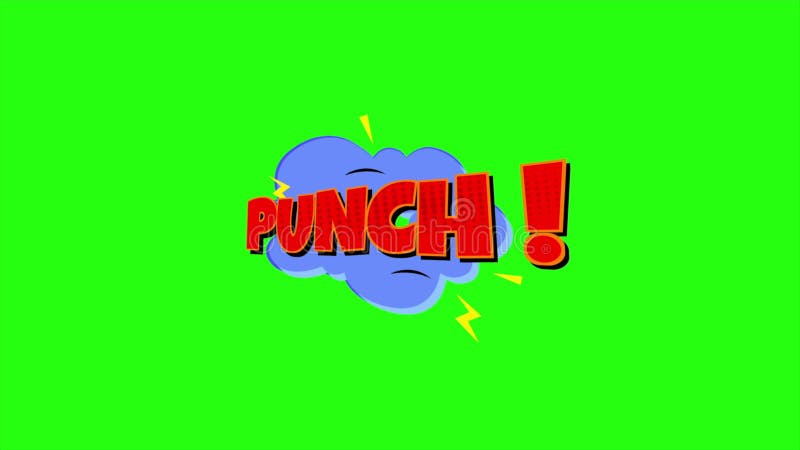 Punch Comic Text Animation on Green Screen Background Stock Video ...