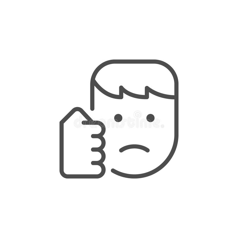 Punch in Face Line Outline Icon Stock Vector - Illustration of kick ...
