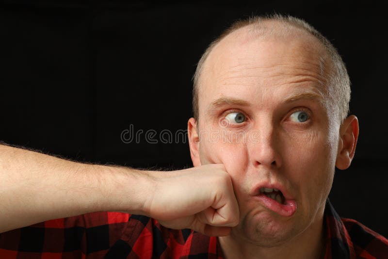 Punch In The Face Punching A Man In The Face Close Up Stock Image