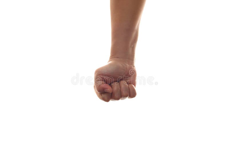 Man Punch Hand Isolated White Background Stock Photo - Image of finger ...