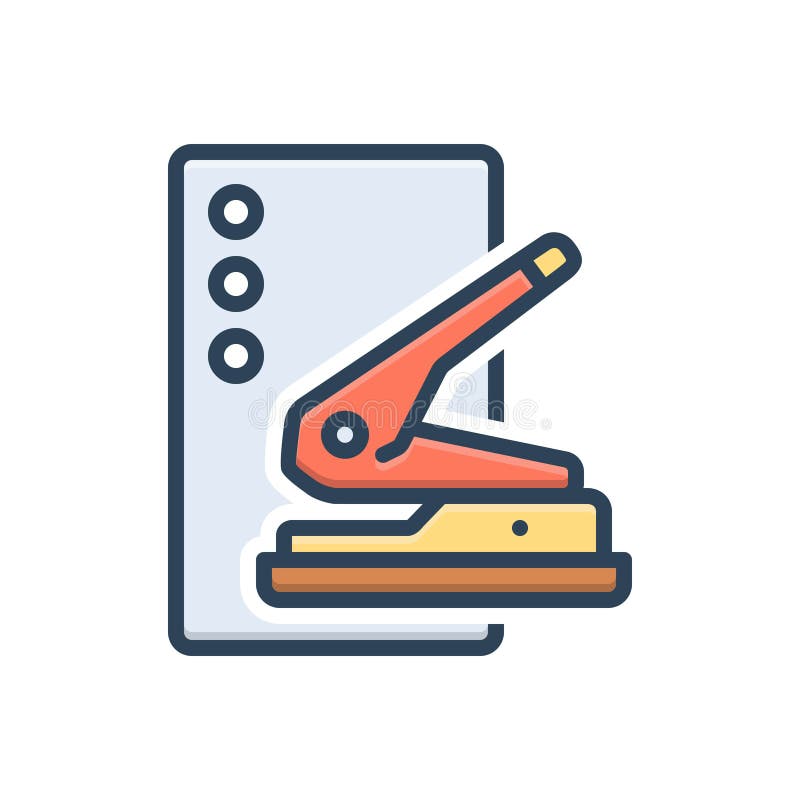Color Illustration Icon for Punch, Clip and Attach Stock Vector ...
