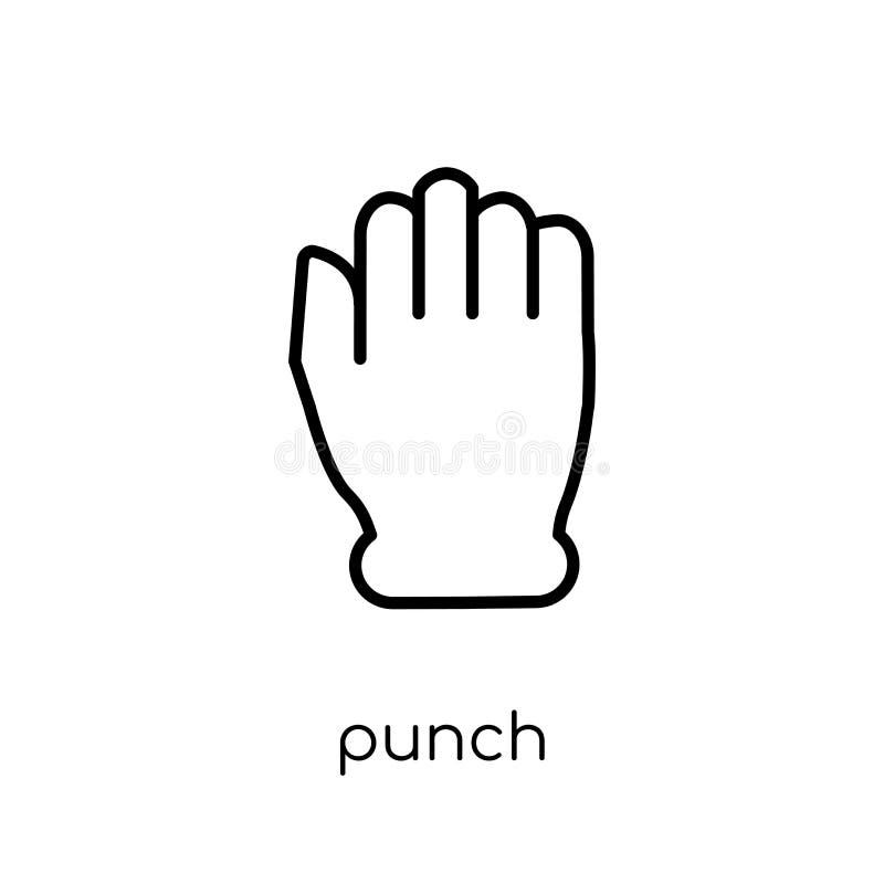 Punch Icon. Trendy Modern Flat Linear Vector Punch Icon on White Stock ...