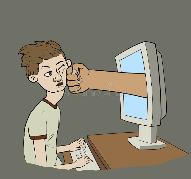 Punch from monitor stock vector. Illustration of aggression - 44083769