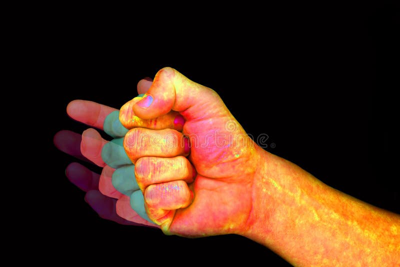 Punch Strength and Color on Black Background Stock Photo - Image of ...