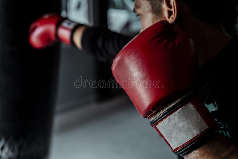 A punch of Thai boxer stock image. Image of athletic - 184449971