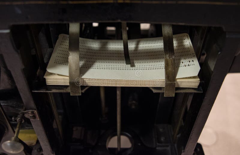 The Punched Card of an Old Device Stock Photo - Image of machine, retro ...