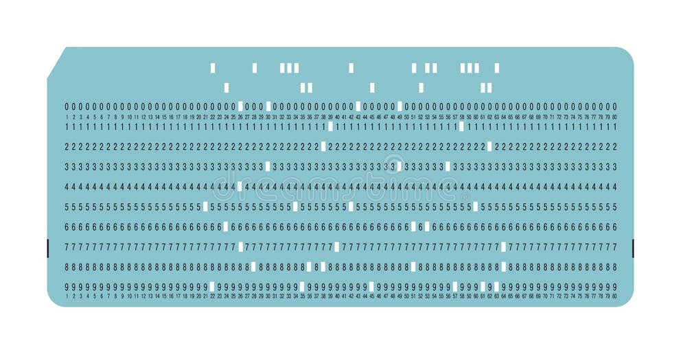 Punched Card. Vintage Computer Data Storage Stock Vector - Illustration ...