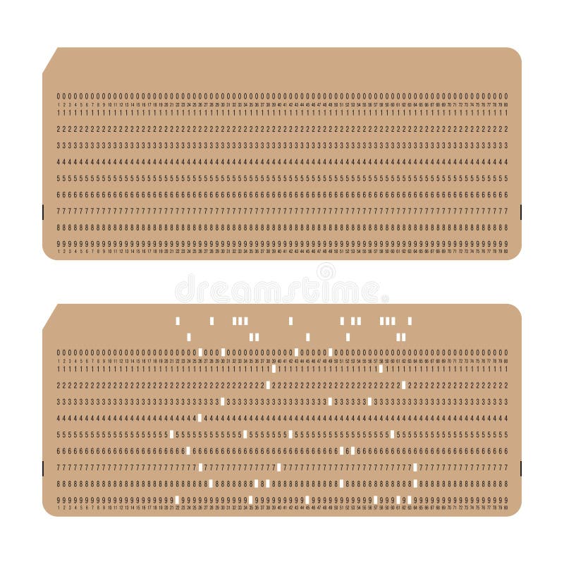 Punched Cards. Vintage Computer Data Storage Stock Vector ...