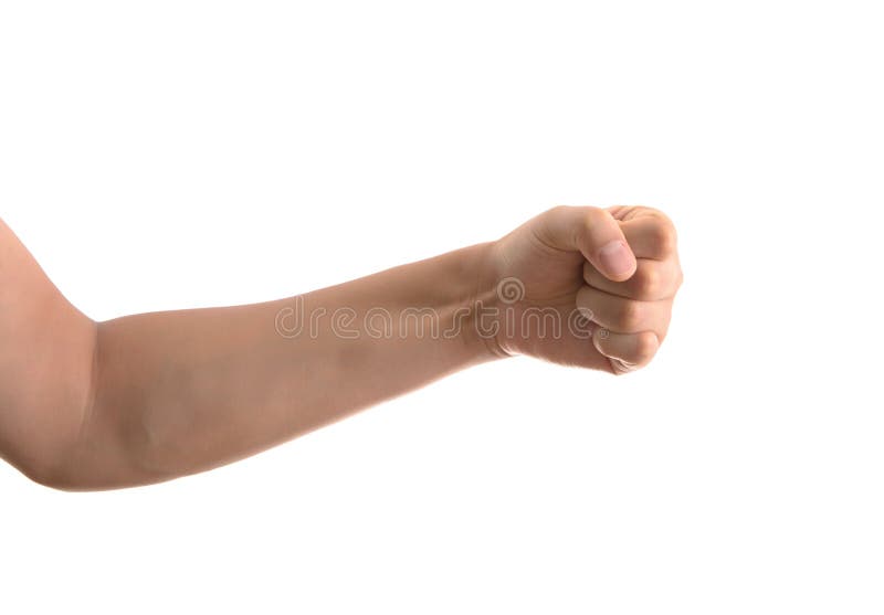 A Punched Hand in Front of a White Background Stock Image - Image of ...