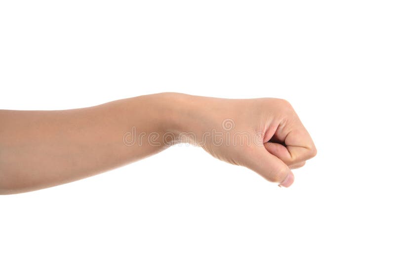 A Punched Hand in Front of a White Background Stock Image - Image of ...