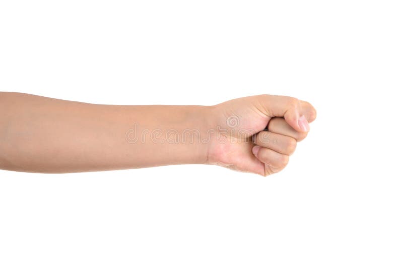 A Punched Hand in Front of a White Background Stock Image - Image of ...