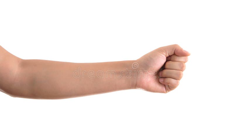 A Punched Hand in Front of a White Background Stock Image - Image of ...