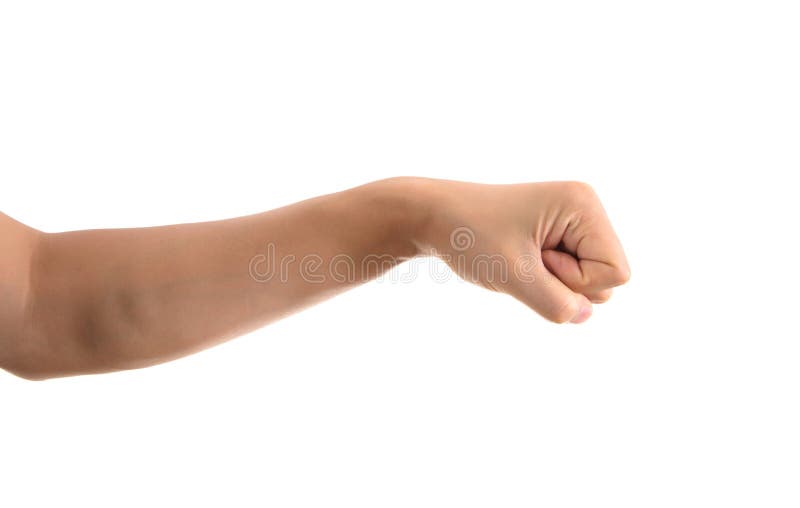 A Punched Hand in Front of a White Background Stock Image - Image of ...