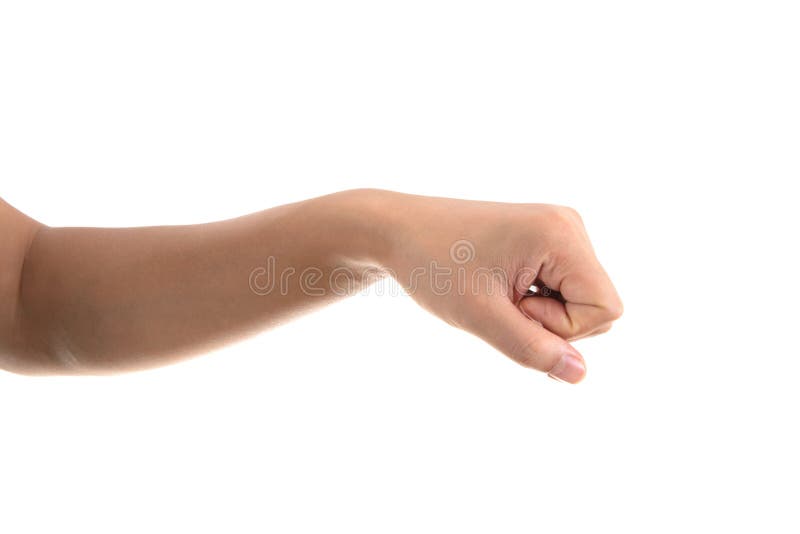A Punched Hand in Front of a White Background Stock Image - Image of ...