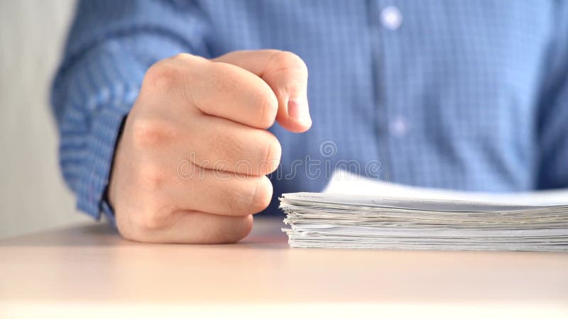 Punched on the Table. Stress at Work Stock Video - Video of fist, hand ...